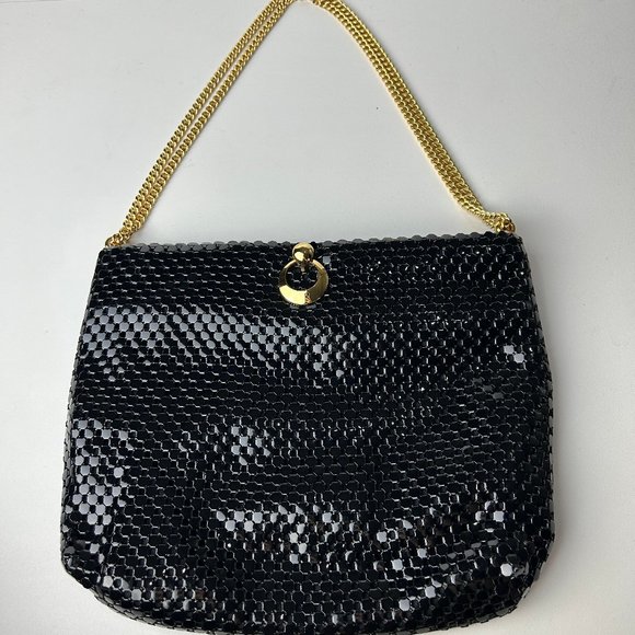 Whiting & Davis | Bags | Whiting And Davis Black Mesh With Gold Chain ...